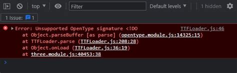 Javascript Three Js I Am Getting This Error Unsupported Opentype
