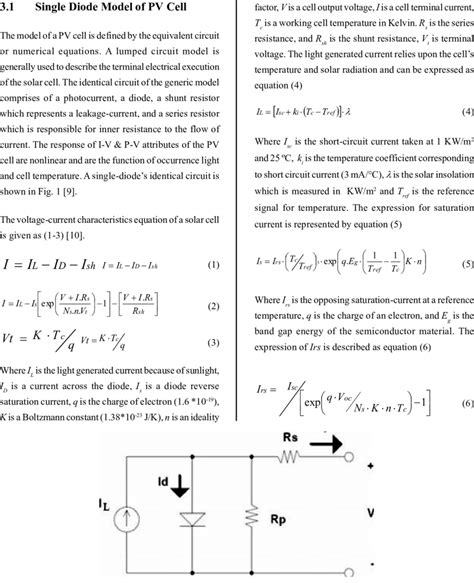 Single Diode Model Of Pv Cell [9] Download Scientific Diagram