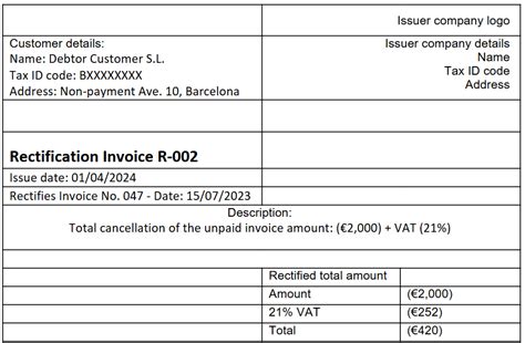 What Is A Rectification Invoice Uses And Examples Microbank Caixabank