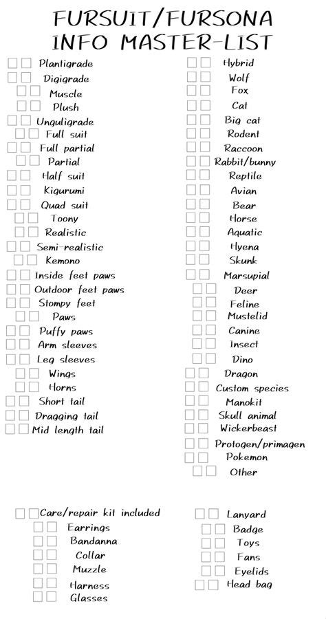 Fursuit Reference Sheet Base