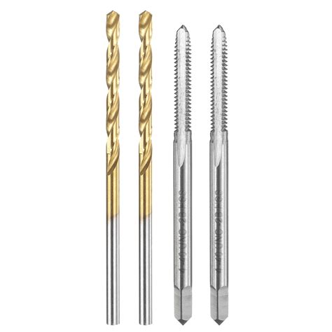 Uxcell Tap And Drill Bit Set 2pcs 4 40 Unc Straight Flute Thread Screw