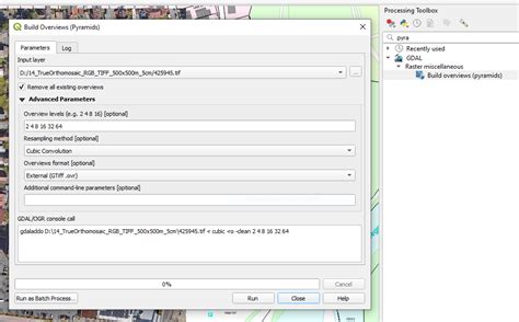 Gdal Create Pyramids For GeoTIFF Files From QGIS Geographic Information Systems Stack Exchange