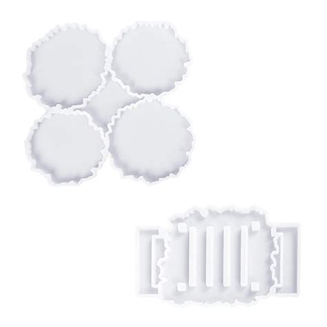 Molde De Silicone Para Resina Cimento E Gesso Kit Porta Copos