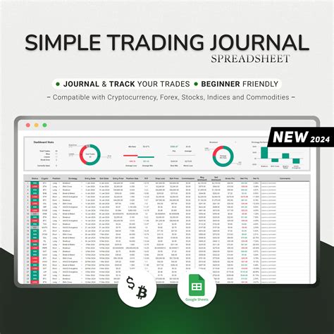 Simple Trading Journal 2024 Backtesting Strategy Google Sheets Planner Crypto Trading Finance