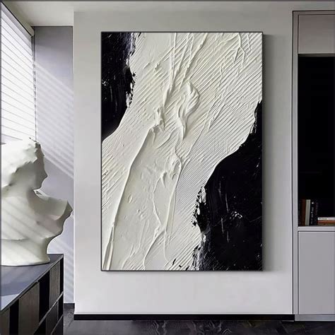 تابلو تکسچر طرح دریا سفید مشکی مدرن ایده گرام