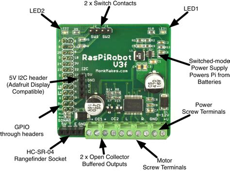 raspi robot board v3 by monkmakes raspberry pi в Киеве Украина