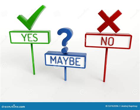 Yes No Maybe Red Green Yellow Left Right Word Text On Circular Vote