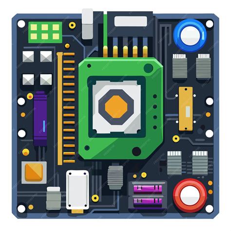 Detailed Vector Design Of Computer Motherboard Hightech Electronics Graphics Premium Ai