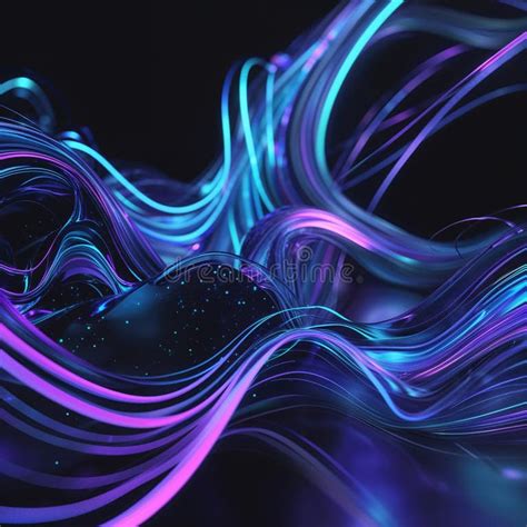 Abstract Artwork Featuring Dynamic Flowing Lines In Shades Of Blue And Purple The Design