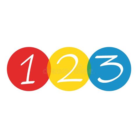 Colored Circle Numbers 1 2 3 Illustration Stock Illustration Illustration Of Preschool White