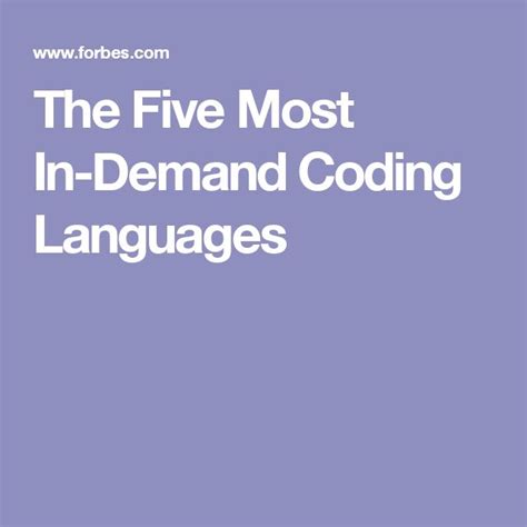 The Five Most In Demand Coding Languages
