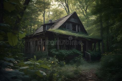 Abandoned Cabin In The Forest Neural Network Ai Generated Stock Illustration Illustration Of