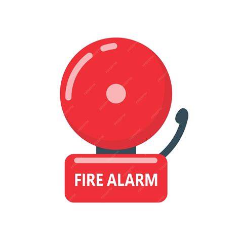 Premium Vector Red Fire Alarm Bell Icon An Electric Bell Sounds To