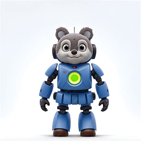 Premium Ai Image A Robot Koala Standing In White Background