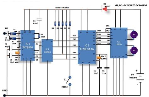 Circuit Diagram Of Cell Phone Operated Robot