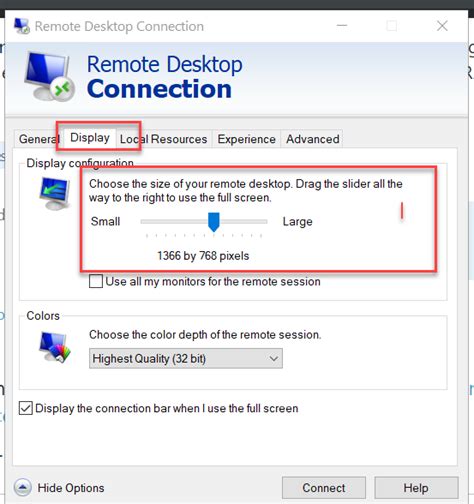 Remote Desktop Connect At Host Resolution Vs Default Client Resolution Super User