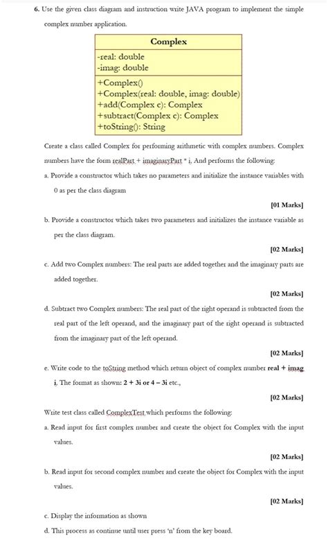 Solved Use The Given Class Diagram And Instruction Write Chegg