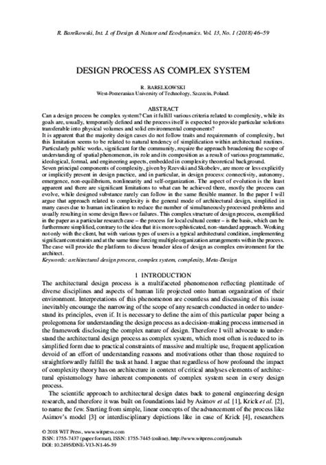 Pdf Design Process As Complex System