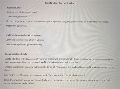 Solved Substitution Encryption Lab High Level Idea Create A