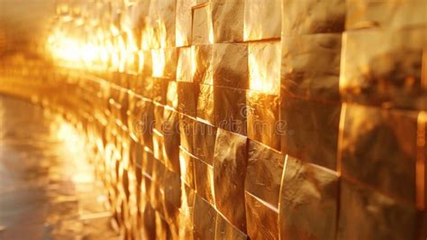 Warm Golden Light Casting Soft Glows On A Textured Metallic Surface Stock Illustration