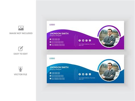 Premium Vector Creative Modern Email Signature Deign Template