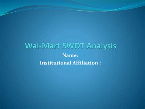 Solution Walmart Swot Analysis Studypool