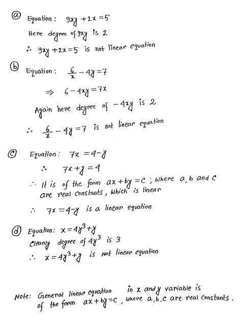 [solved] For Each Equation Determine Which Is Linear For Each