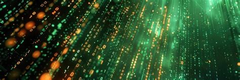 Premium Photo Green Binary Data Flow Abstract Background