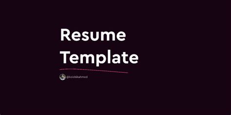 Resume Template Figma