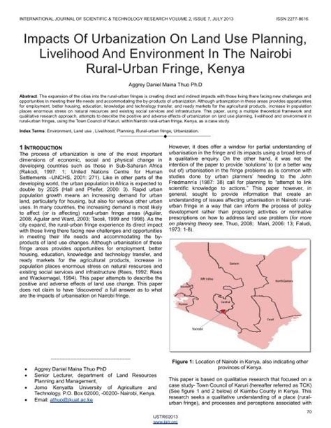 Impacts Of Urbanization On Land Use Planning Livelihood And
