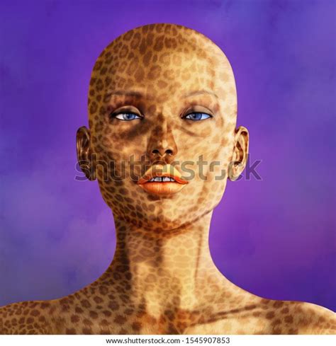 Beauty Sexy Woman Front Face Portrait Stock Illustration 1545907853