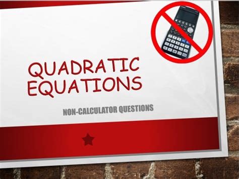 Maths Igcse Topic 02 10 Quadratic Equations 0607