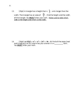 Chapter Test Polynomials And Polynomial Functions By Roselyn Adkisson