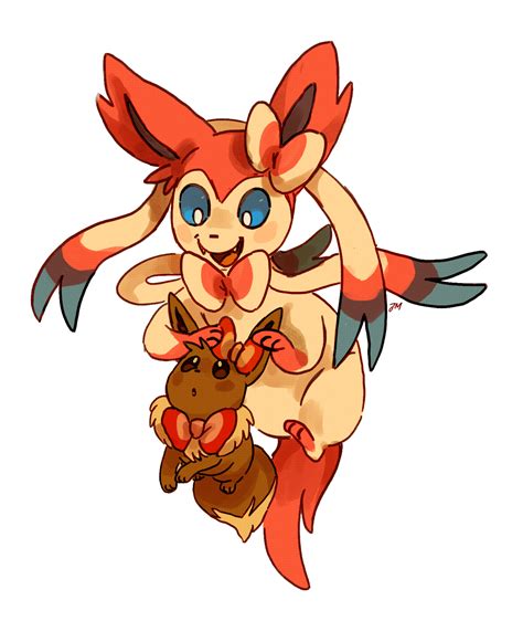 Eevee And Sylveon Pokemon Drawn By Bluekomadori Danbooru