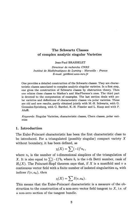 Pdf The Schwartz Classes Of Complex Analytic Singular Varieties