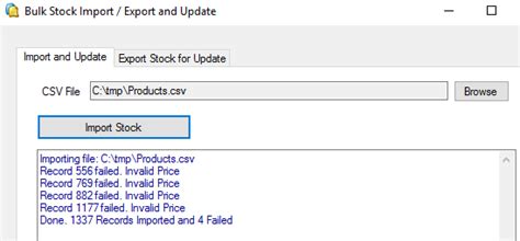 Bulk Stock Import And Update