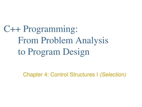 PPT C Programming From Problem Analysis To Program Design