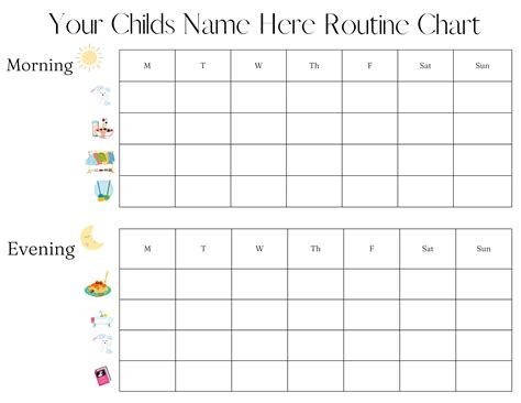 Daily Routine Chart Etsy