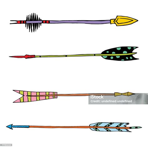 핸드 부족 화살표 소박한 장식 화살표 히피 및 Boho 스타일 벡터 일러스트 레이 션 완벽 한 패턴 디자인에 대 한 화살표가 그려진된 Ethnicpattern 화살표에 대한