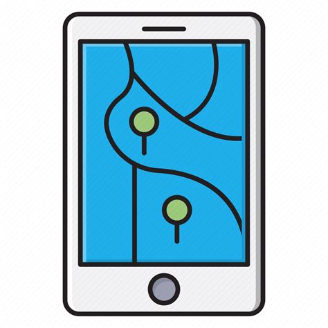 Gps Location Map Mobile Phone Icon Download On Iconfinder