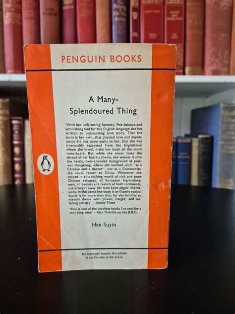 A Many Splendoured Thing By Han Suyin 1961 Penguin Paperback Etsy