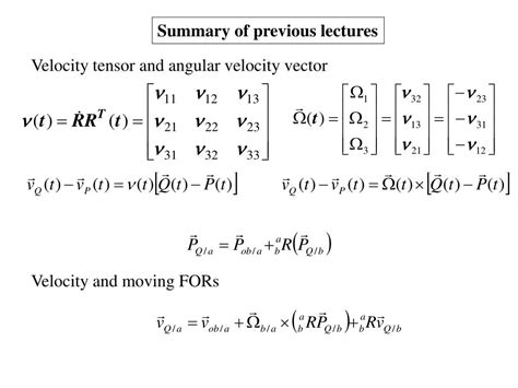 ppt dynamics analysis of robots velocity angular velocity