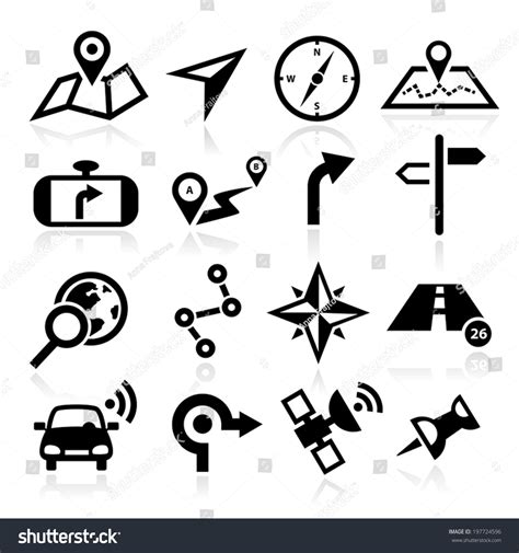 Collection Of Vector Navigation Icons Maps Location Gps Shutterstock