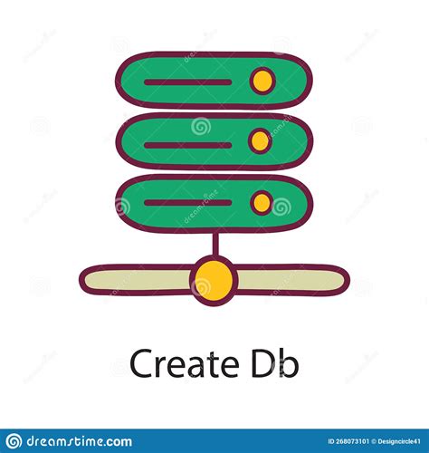 Create Db Fill Outline Icon Design Illustration. Data Symbol on White Background EPS 10 File ...