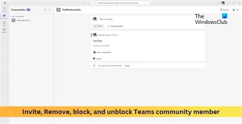 Invite Remove Block Or Unblock Teams Community Member