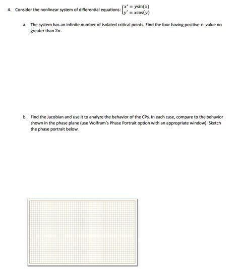 consider the nonlinear system of differential equations xysinx yxcosy a