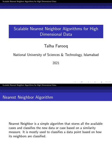 Scalable Nearest Neighbor Algorithms For High Dimensional Data Pdf