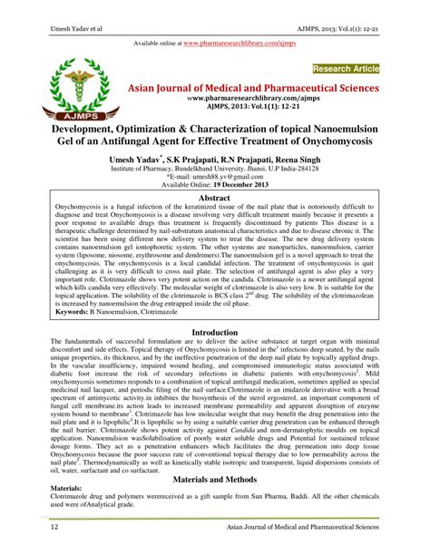 Pdf Development Optimization And Characterization Of Topical Nanoemulsion Gel Of An Antifungal