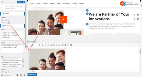 About Section Setup Desert Themes